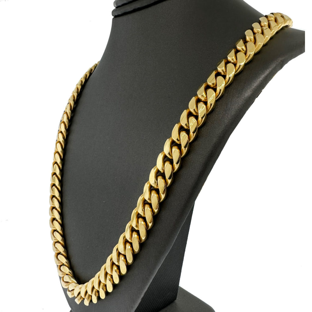 14k Yellow Gold 9mm Men s Cuban Link Chain Necklace 157.52g